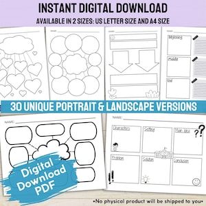 Idea Mapping Printable Worksheet Bundle for Kids, Brain Storm, Mind ...