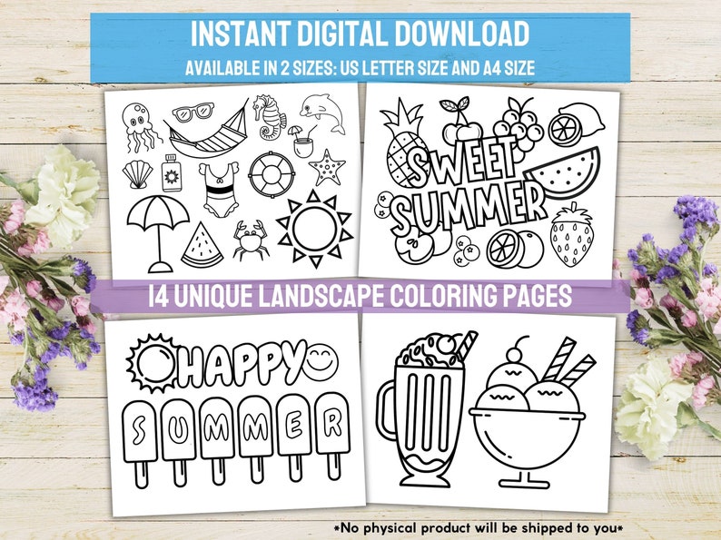 Summer Coloring Pages for Kids, Summertime Printable Activity for ...