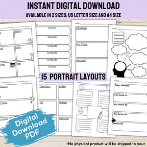 Idea Mapping Printable Worksheet Bundle for Kids, Brain Storm, Mind ...