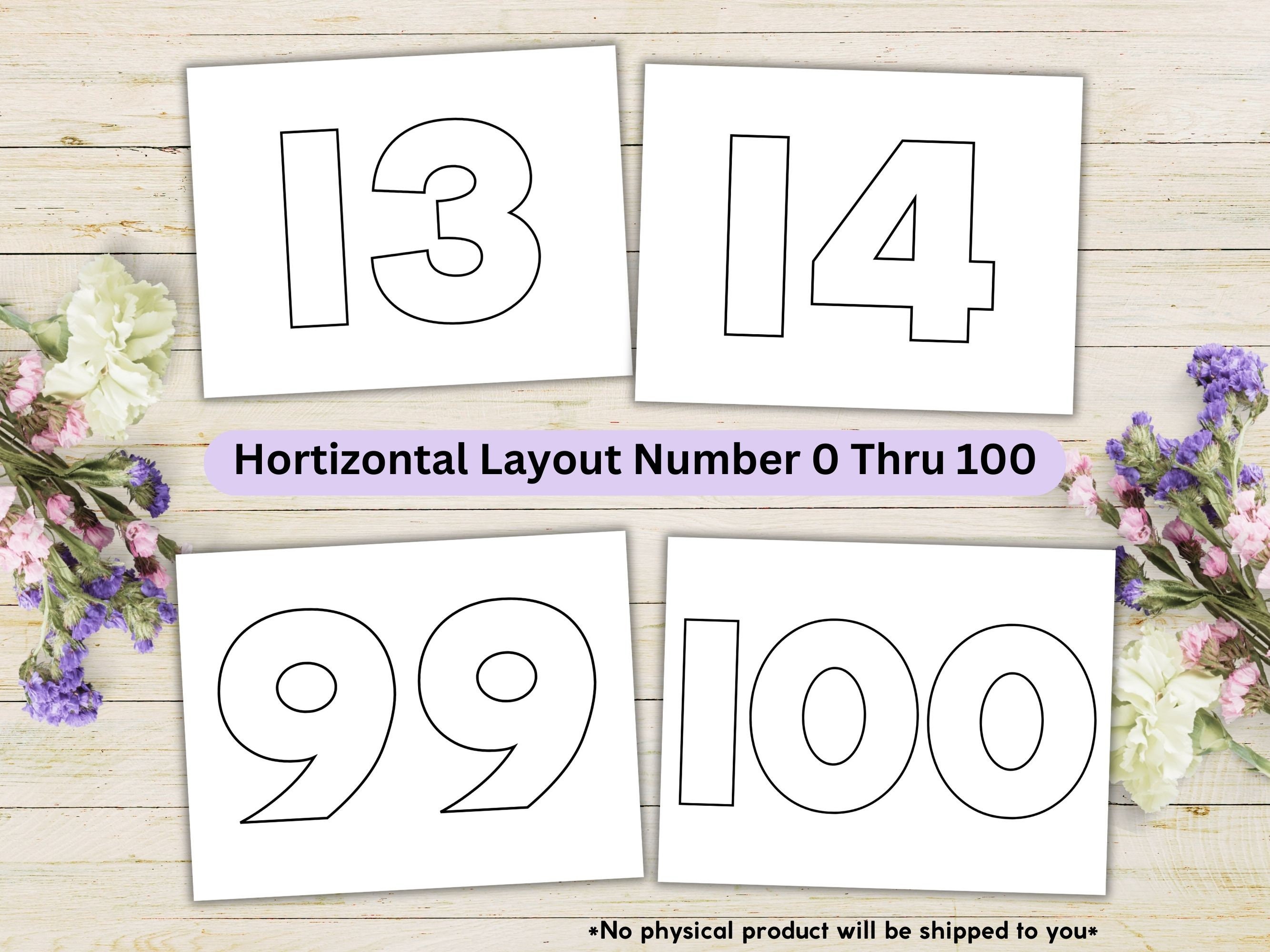 Extra Large Block Numbers for Kids Crafts, Printable Number Practice ...