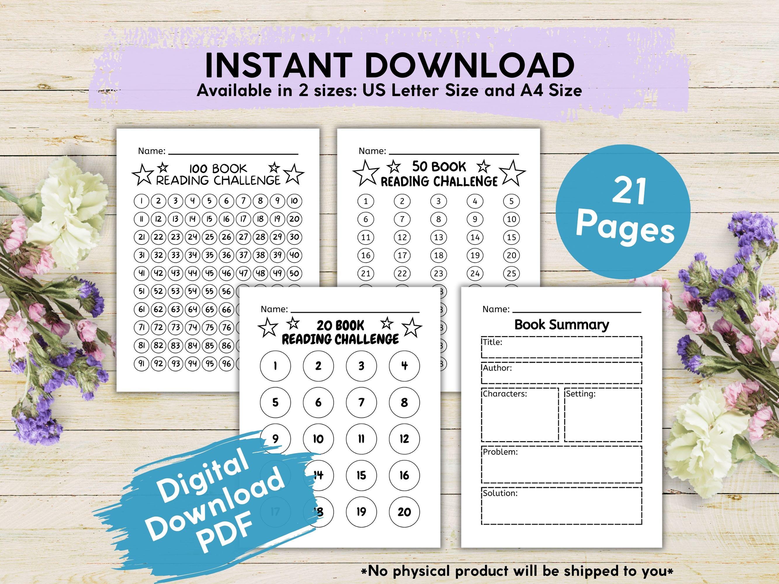 Reading Log Printable Bundle for Kids, Reading Journal for School, Book ...
