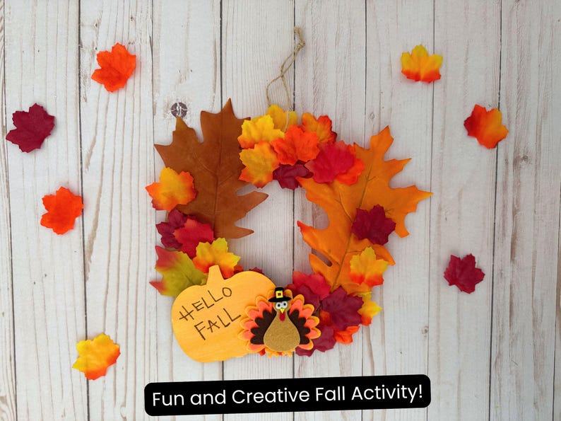 DIY Fall Wreath Kids Craft Kit, Fun and Festive Autumn Art Project ...