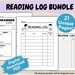 Reading Log Printable Bundle for Kids, Reading Journal for School, Book ...