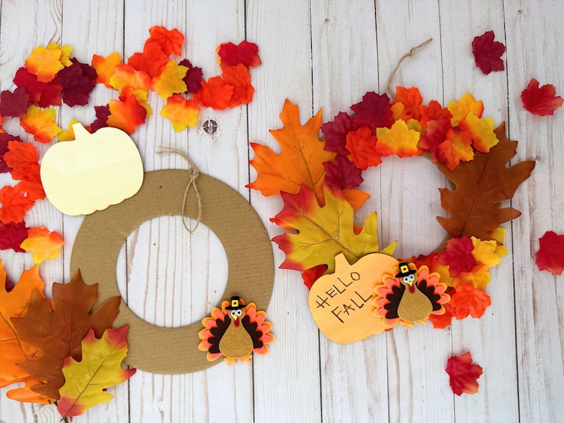 DIY Fall Wreath Kids Craft Kit, Fun and Festive Autumn Art Project ...