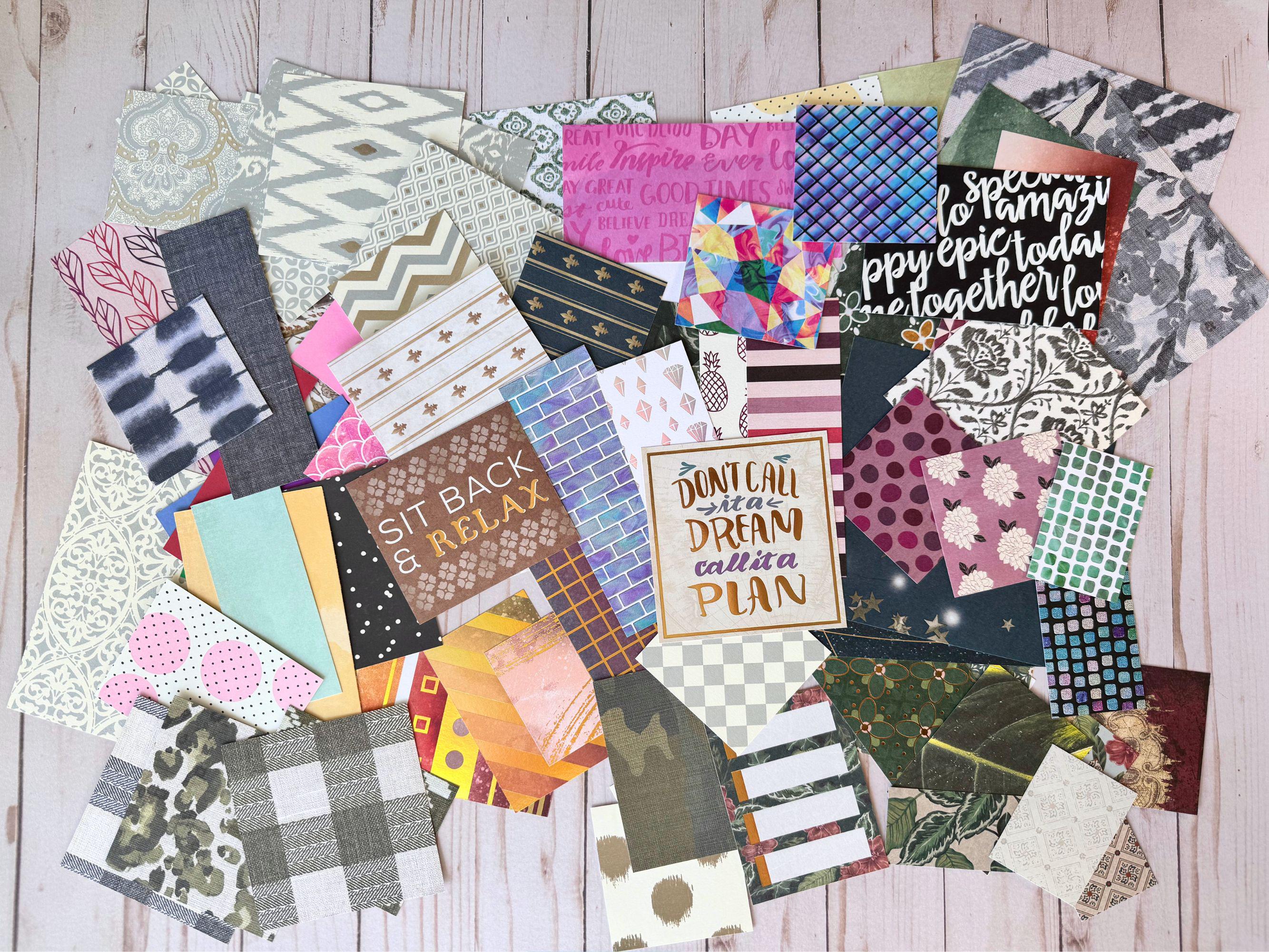 100 Piece Cardstock Grab Bag Variety Paper Bundle, Scrapbooking Supply ...