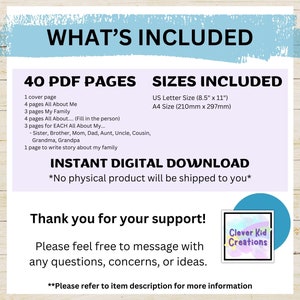 All About My Family Printable Book for Kids, This is My Family Template ...