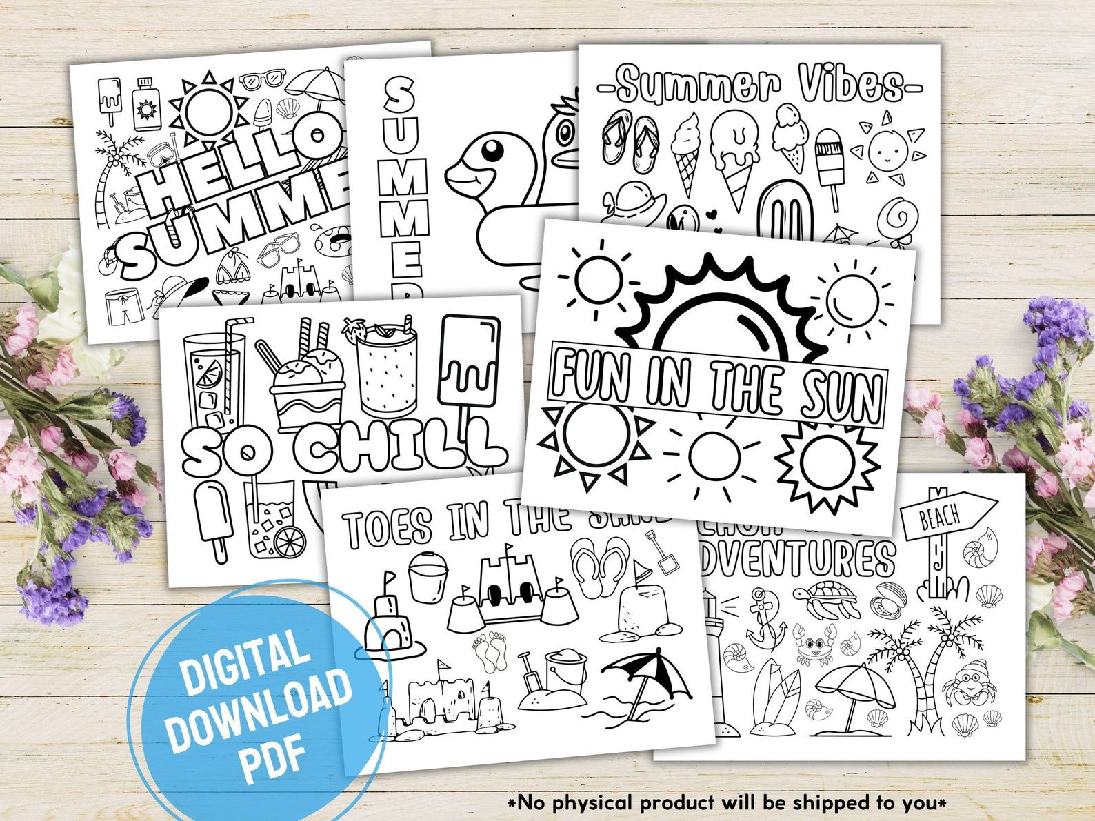 Summer Coloring Pages for Kids, Summertime Printable Activity for ...