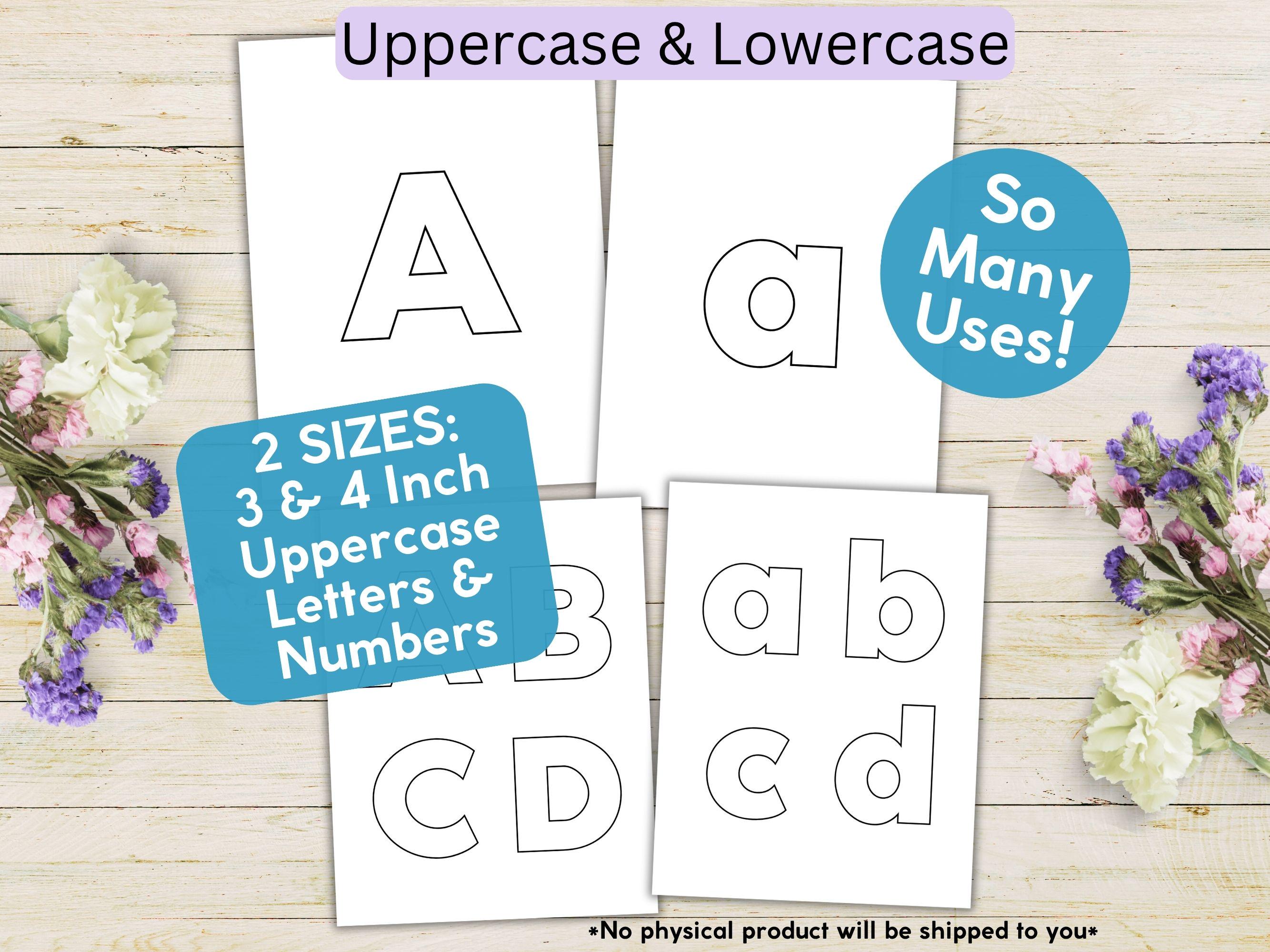 3 and 4 Inch Uppercase Alphabet and Number Block Letters, Printable ...