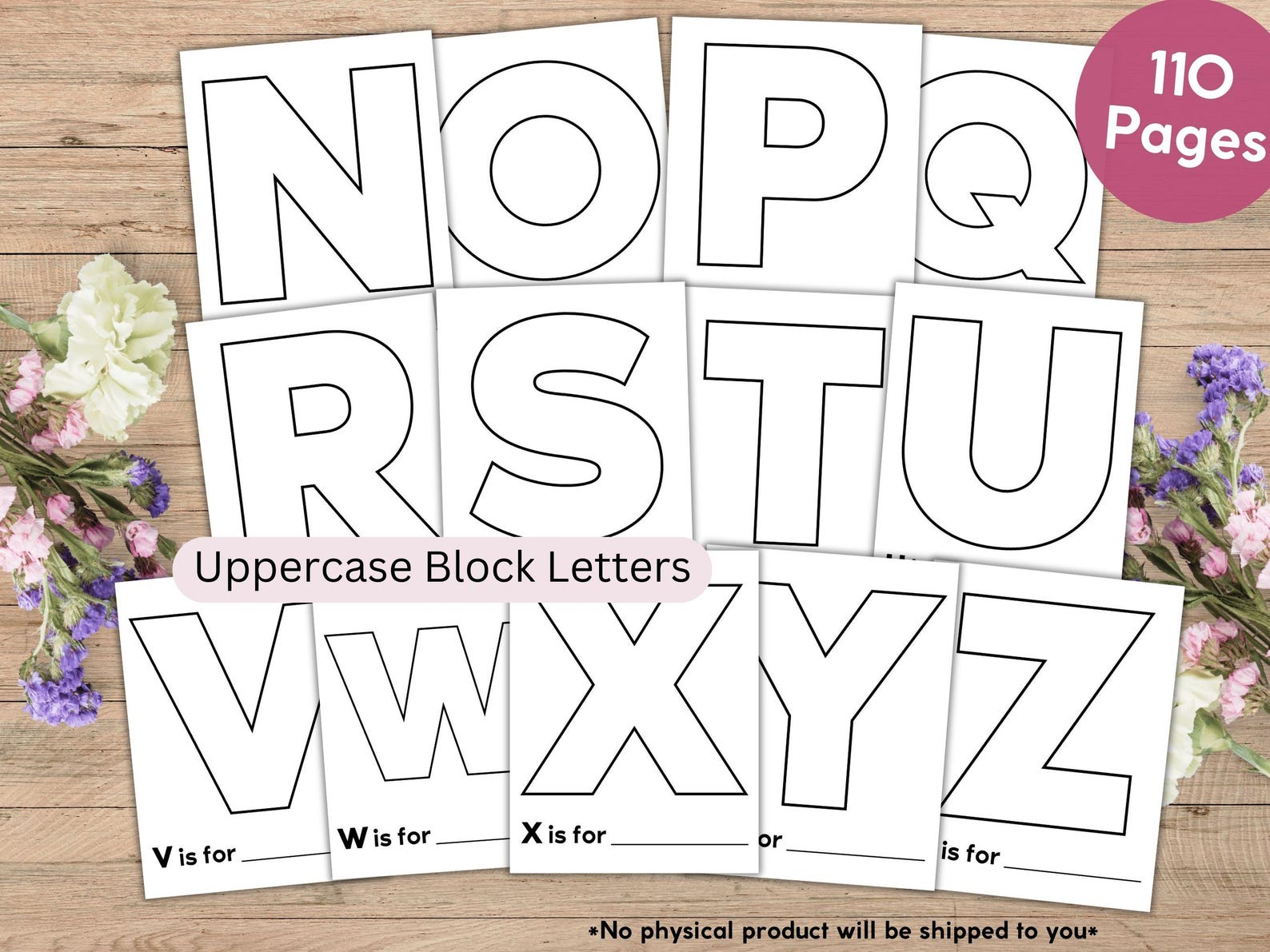Large Block Letter Pages for Kids Alphabet Crafts, Printable Letter ...