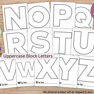 Large Block Letter Pages for Kids Alphabet Crafts, Printable Letter ...