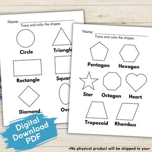 Tracing Shapes Printable Worksheet for Toddlers, Preschool Shape ...