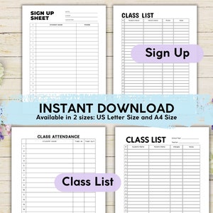 Classroom Sign in and Checklist Printable Sheets, Teacher Resources for ...