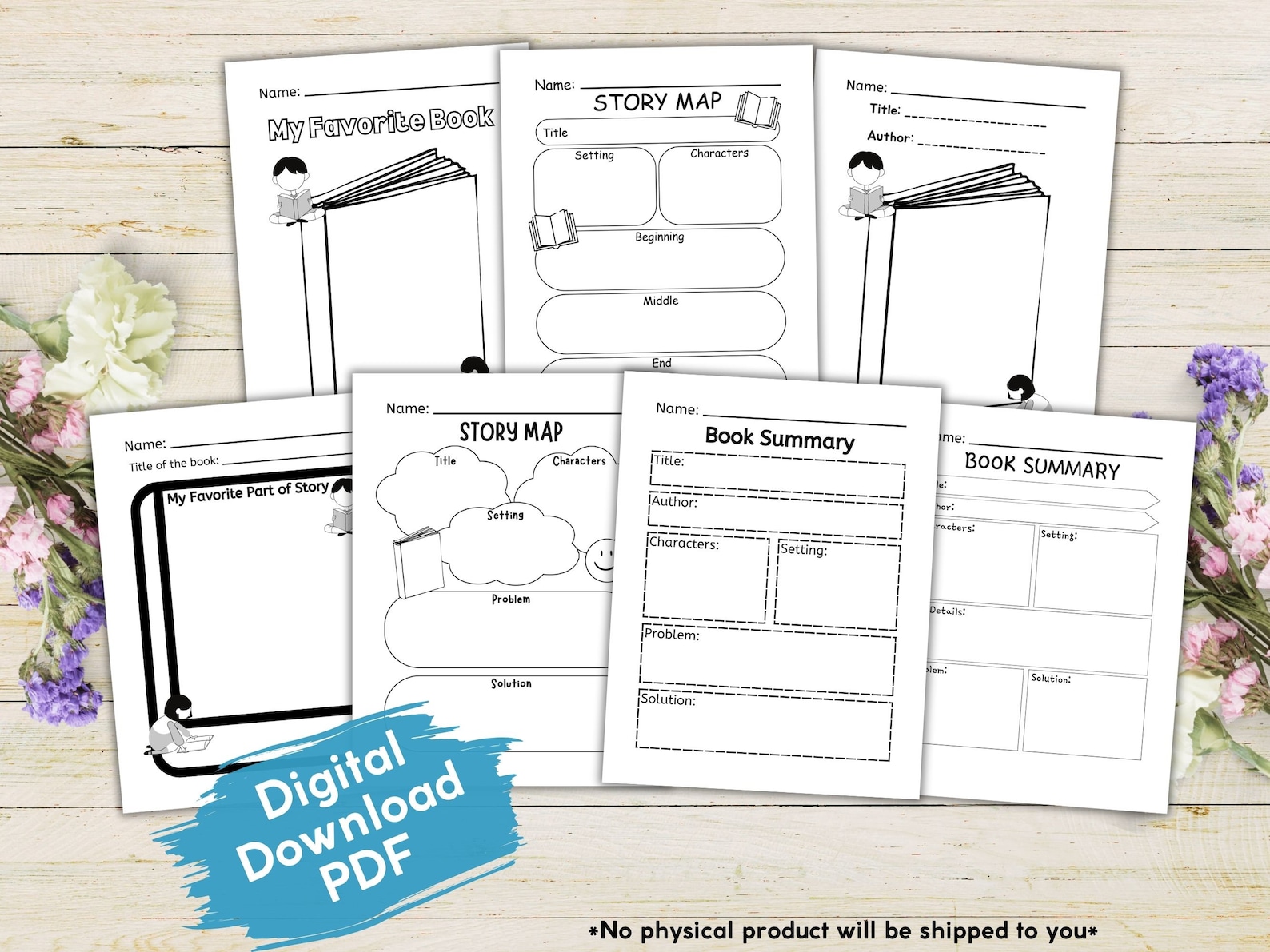 Book Summary and Story Map Printable Bundle for Kids, Favorite Book ...