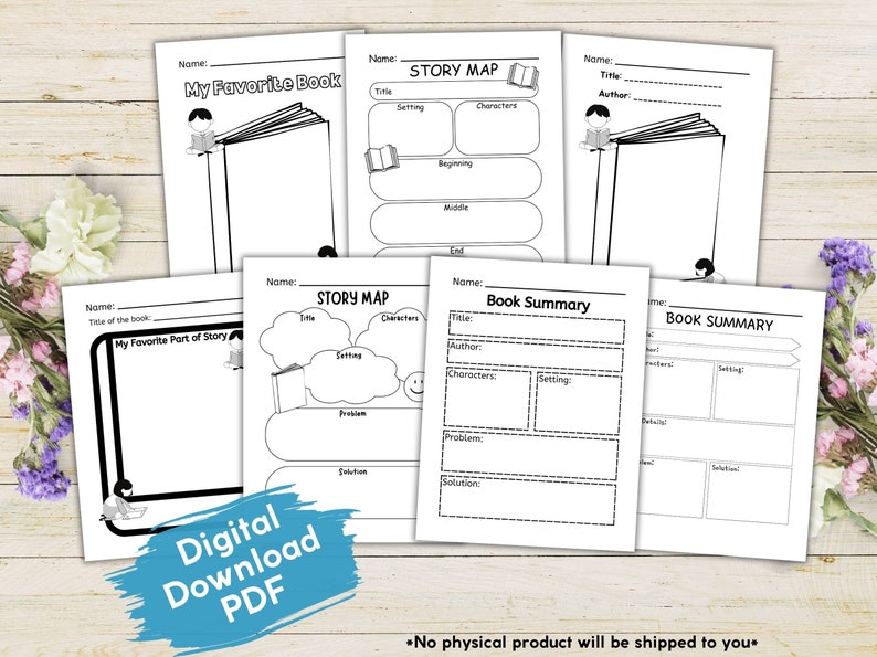 Book Summary and Story Map Printable Bundle for Kids, Favorite Book ...