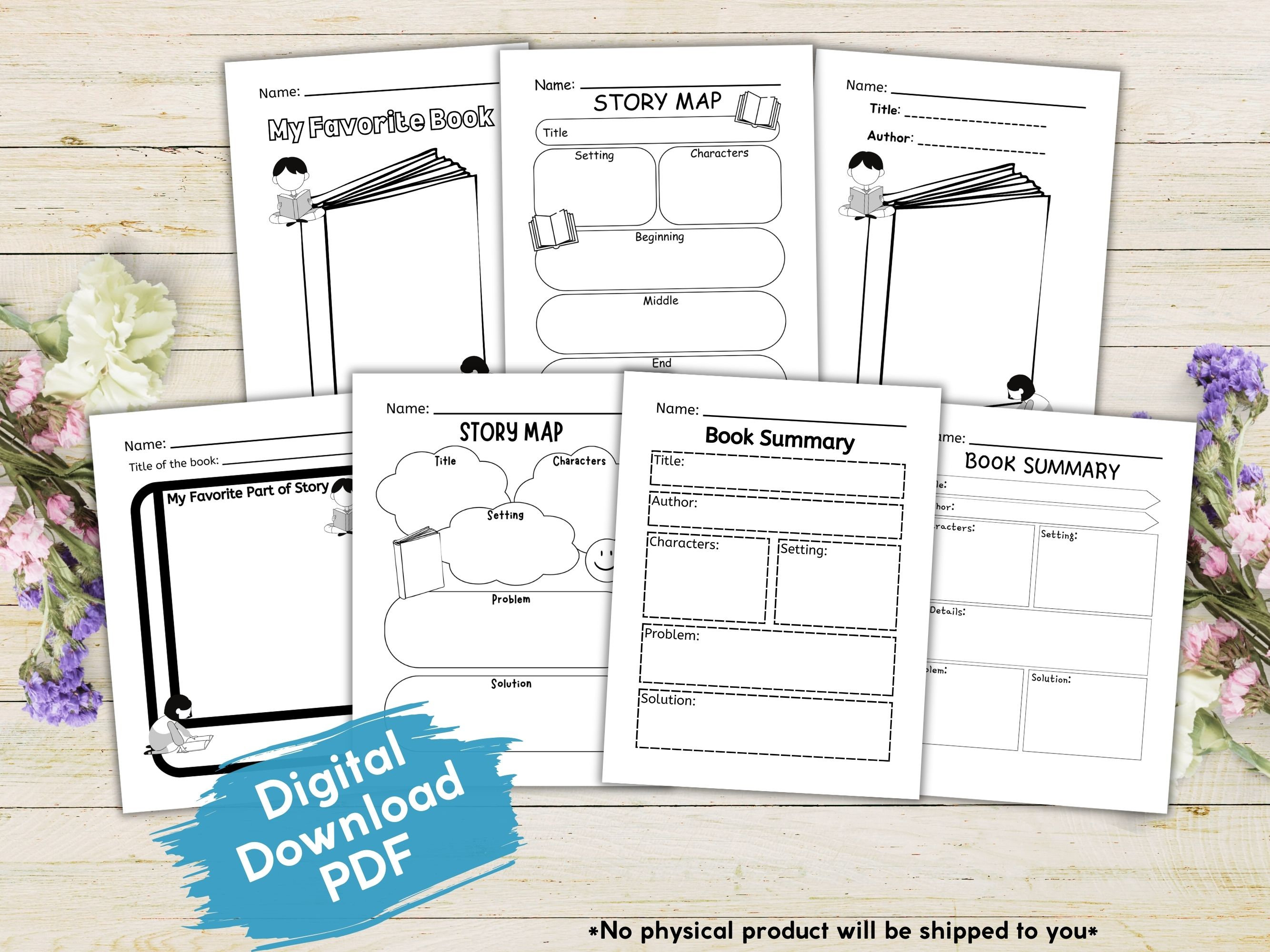 Book Summary and Story Map Printable Bundle for Kids, Favorite Book ...