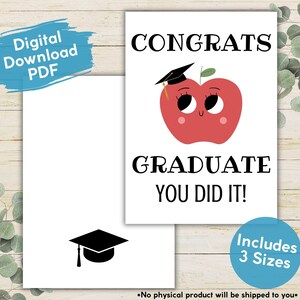 Congrats Graduate Carding Printable, Graduation Card, Grad Carding ...