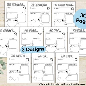 All About My Grandpa Printable Questionnaire Worksheet for Kids ...