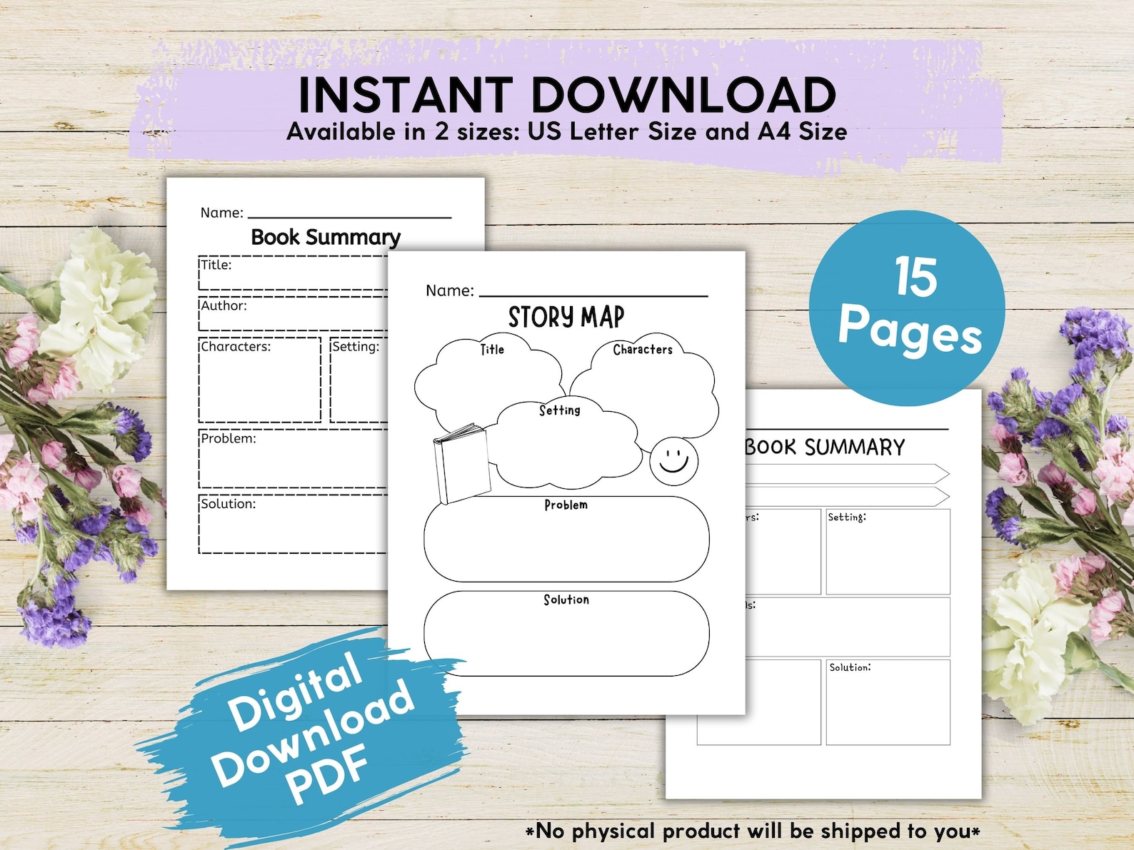 Book Summary and Story Map Printable Bundle for Kids, Favorite Book ...