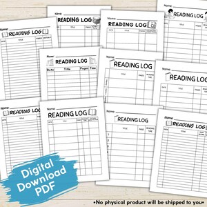 Reading Log Printable Bundle for Kids, Reading Journal for School, Book ...