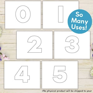 Extra Large Block Numbers for Kids Crafts, Printable Number Practice ...