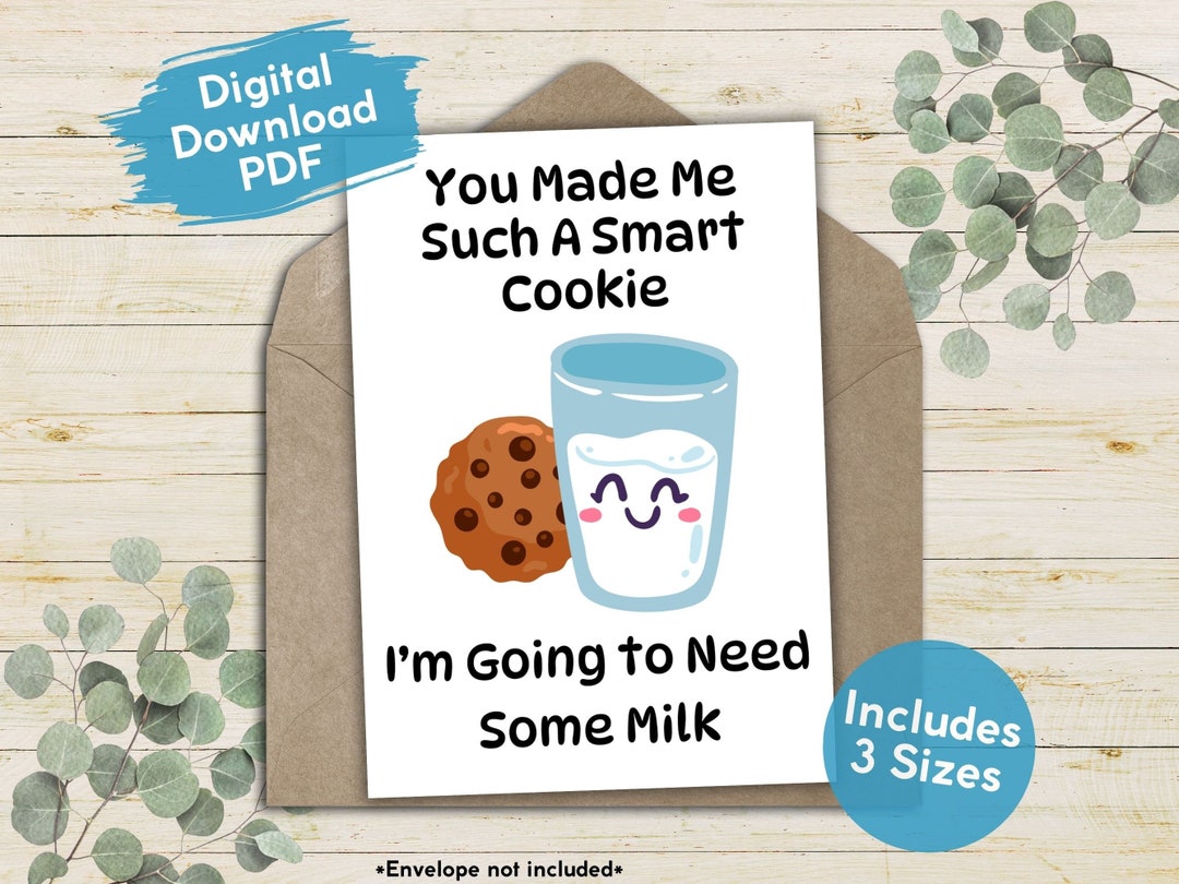 Smart Cookie Thank You Teacher Printable Carding, Teacher Appreciation ...