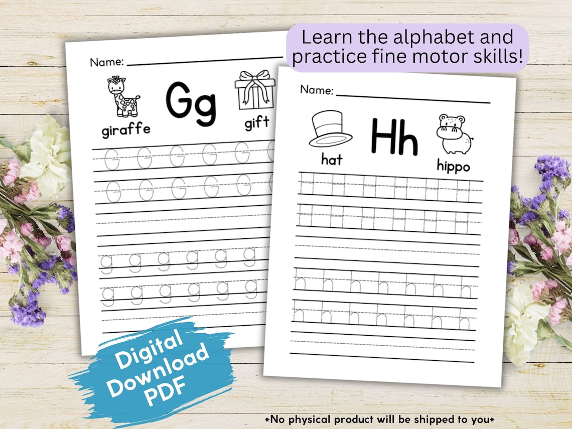 Alphabet Letter Tracing Printable Worksheet for Kids, Learn ABC for ...