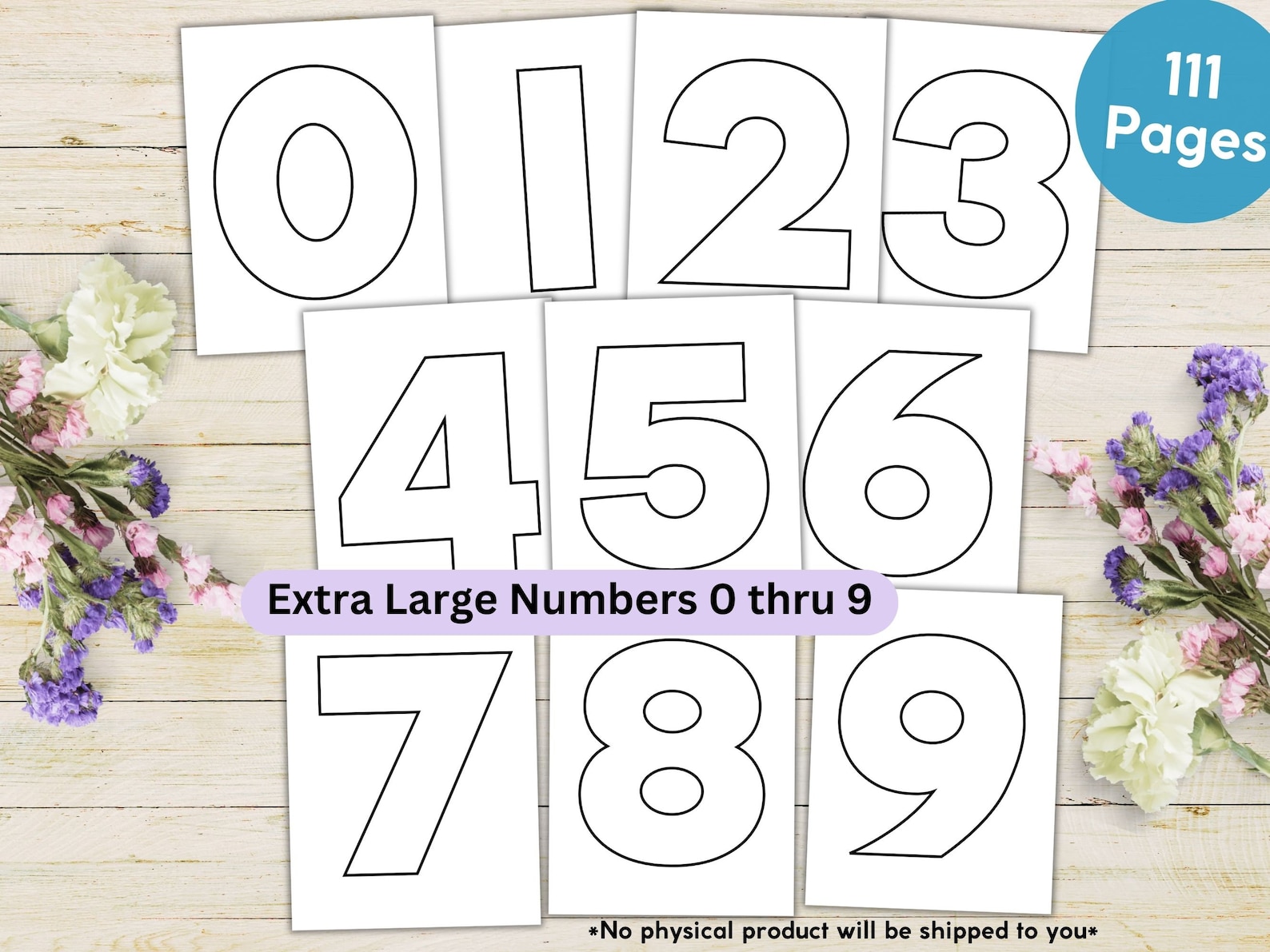 Extra Large Block Numbers for Kids Crafts, Printable Number Practice ...