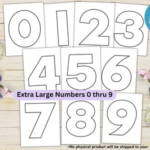 Extra Large Block Numbers for Kids Crafts, Printable Number Practice ...