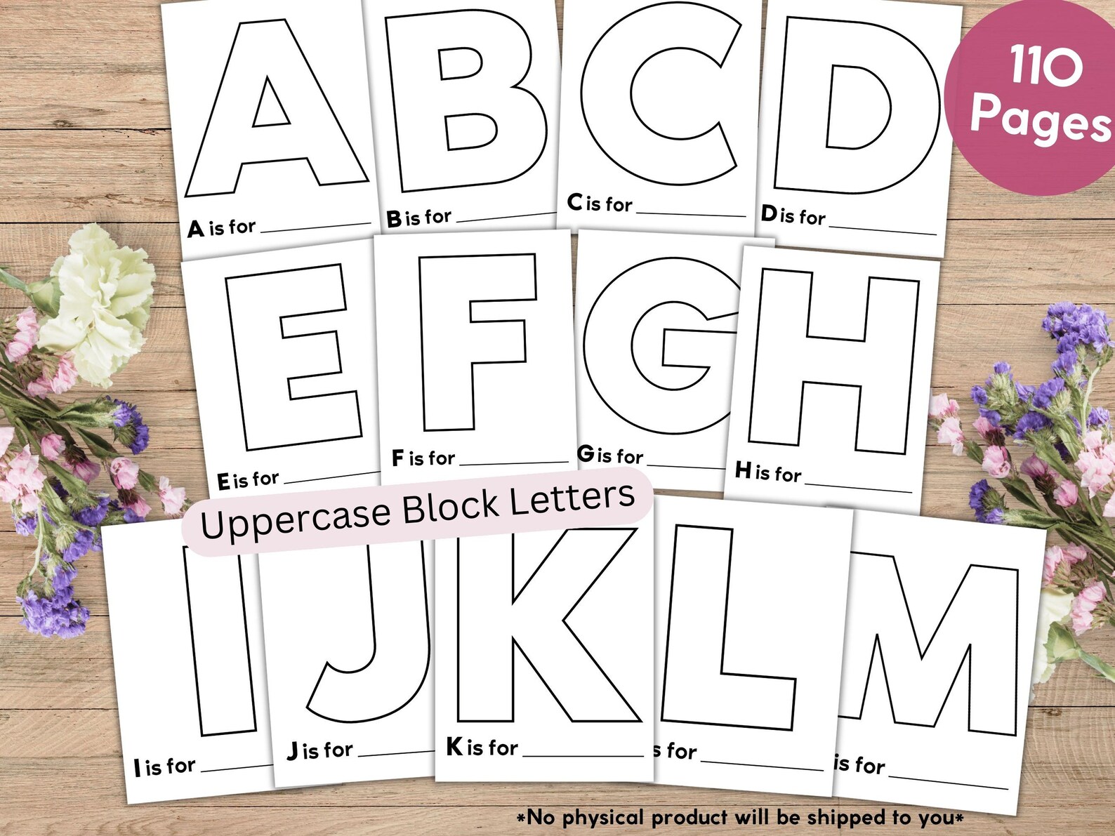 Large Block Letter Pages for Kids Alphabet Crafts, Printable Letter ...