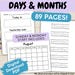 Days and Months Practice Worksheets for Kids, Printable Days of the ...