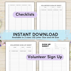 Classroom Sign in and Checklist Printable Sheets, Teacher Resources for ...