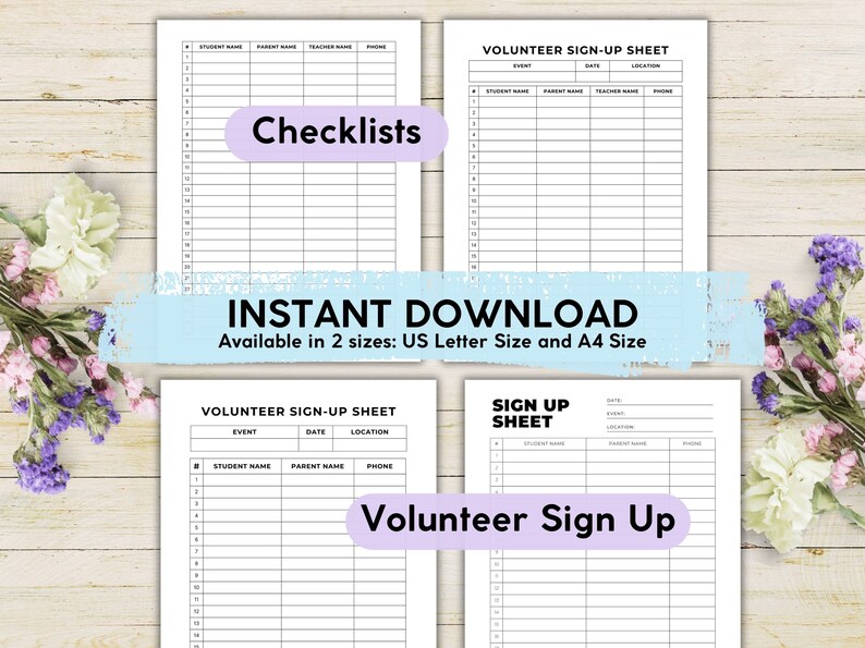 Classroom Sign in and Checklist Printable Sheets, Teacher Resources for ...