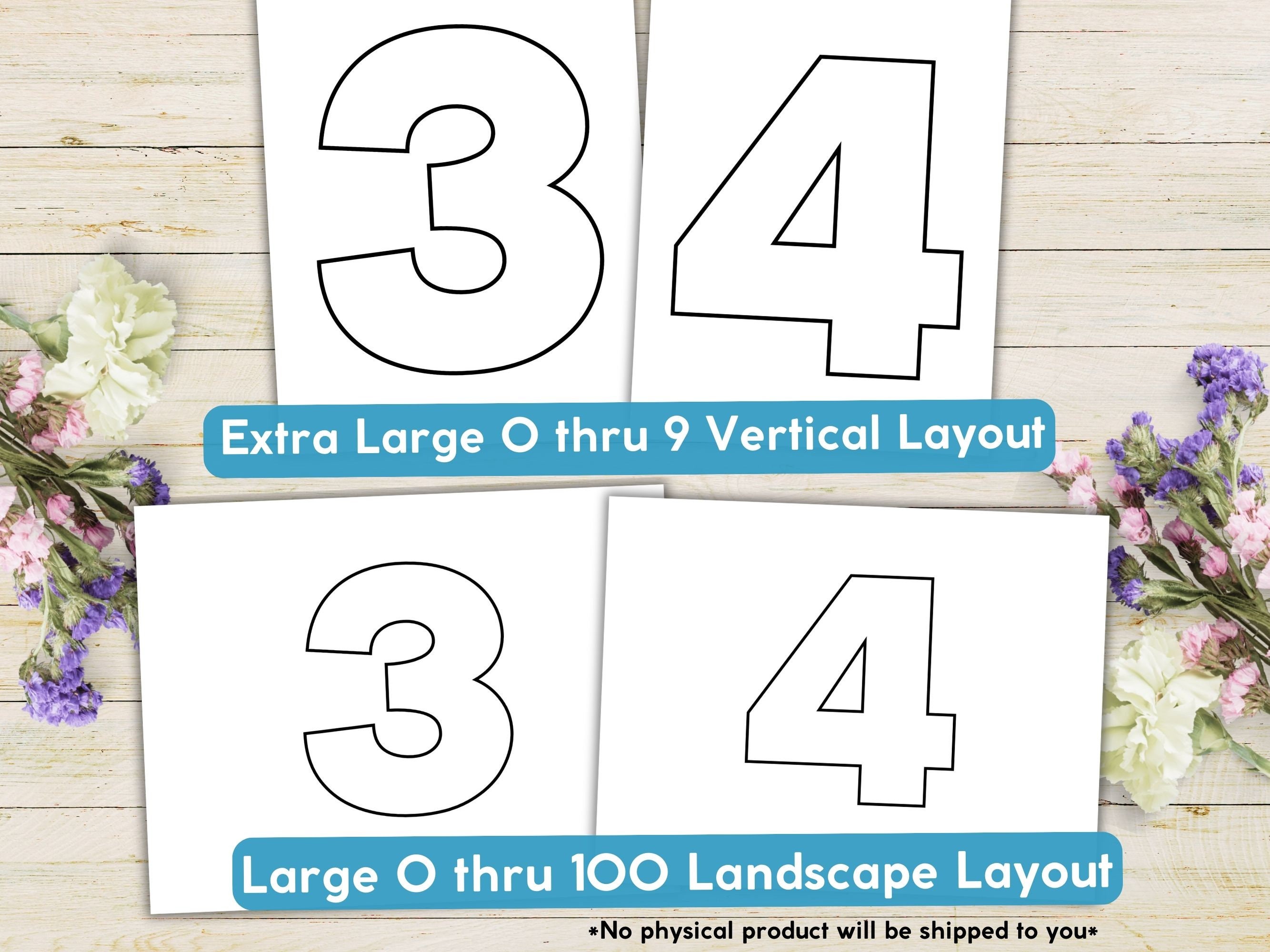 Extra Large Block Numbers for Kids Crafts, Printable Number Practice ...