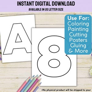 ABC and 123 Large Block Letters and Numbers, Printable Classroom ...