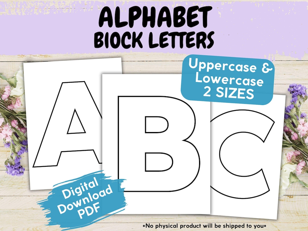 Large Alphabet Block Letters for Kids Crafts, Printable Uppercase and ...
