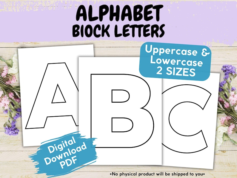 Large Alphabet Block Letters for Kids Crafts, Printable Uppercase and ...