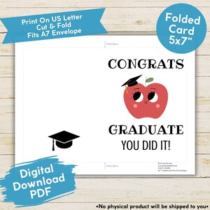 Congrats Graduate Carding Printable, Graduation Card, Grad Carding ...