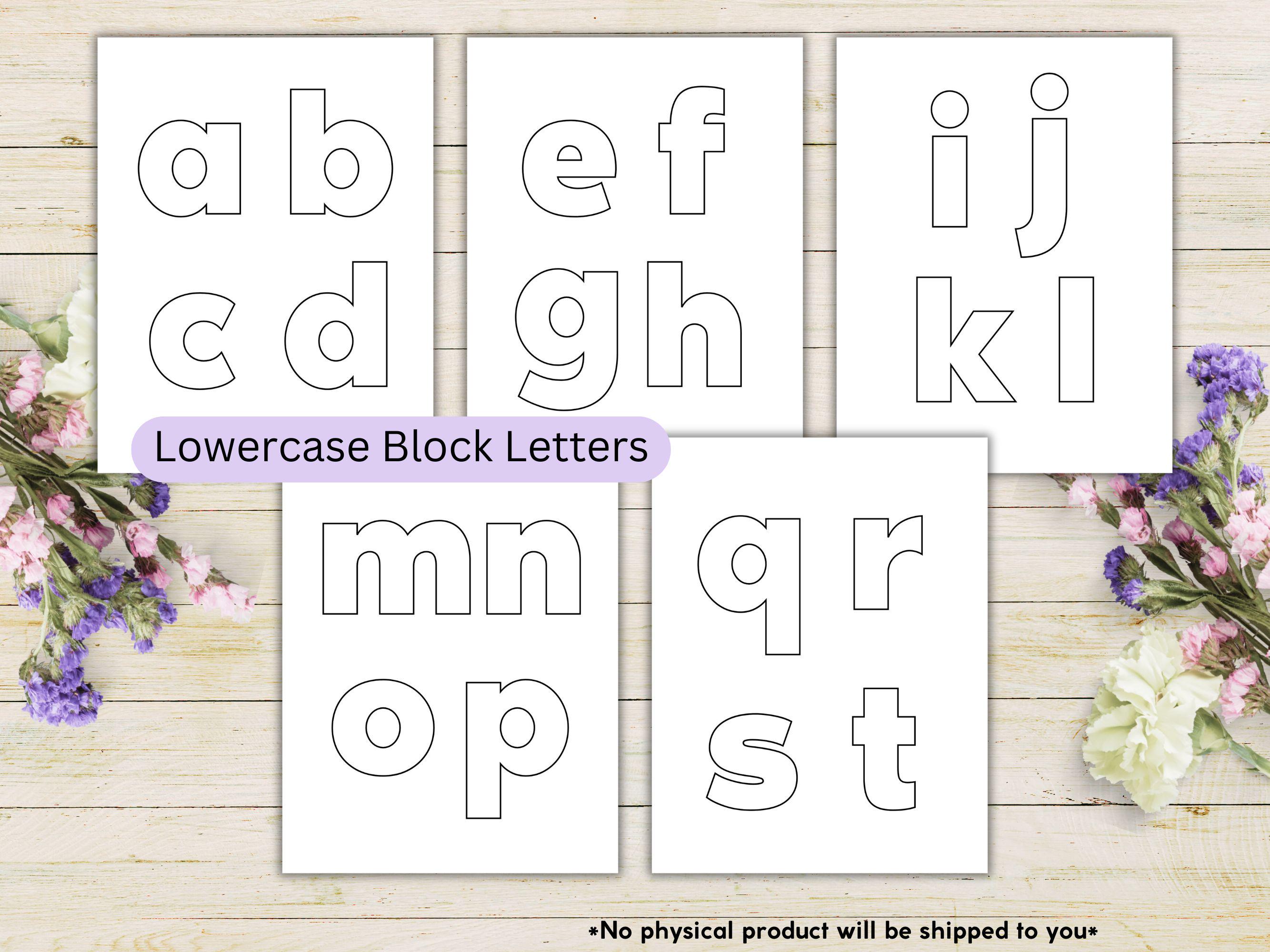 3 and 4 Inch Uppercase Alphabet and Number Block Letters, Printable ...