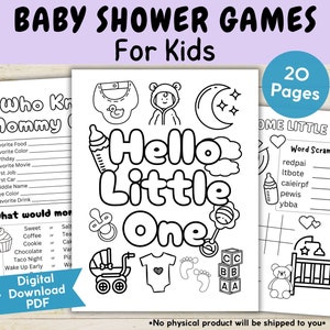 Printable Baby Shower Games for Children, Welcome Little One Party ...