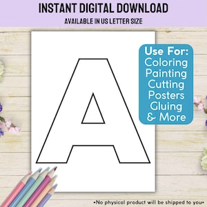 Large Alphabet Block Letters for Kids Crafts, Printable Uppercase and ...