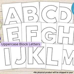 Large Alphabet Block Letters for Kids Crafts, Printable Uppercase and ...