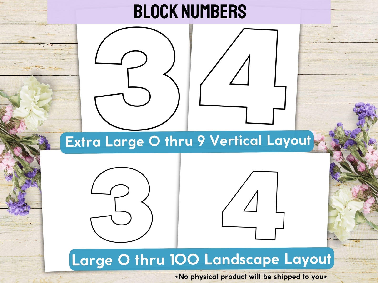 ABC and 123 Large Block Letters and Numbers, Printable Classroom ...