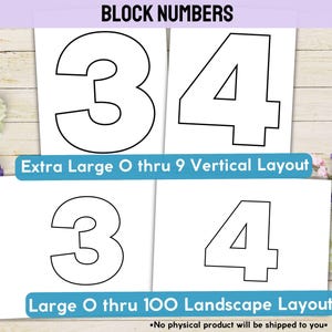 ABC and 123 Large Block Letters and Numbers, Printable Classroom ...