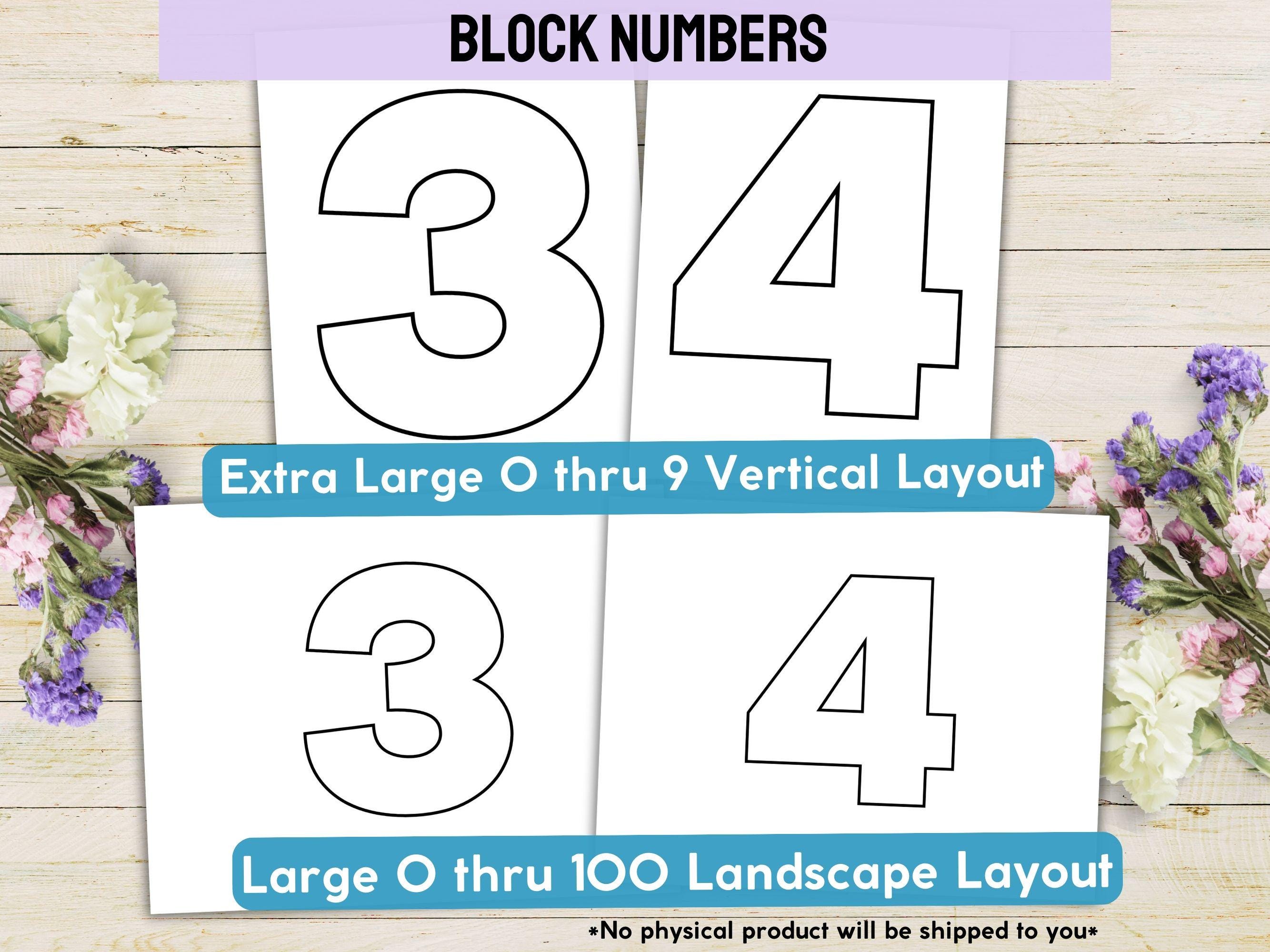 ABC and 123 Large Block Letters and Numbers, Printable Classroom ...