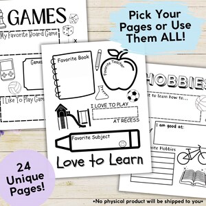 All About Me Book Printable Worksheet for Kids, About Me Booklet, This ...