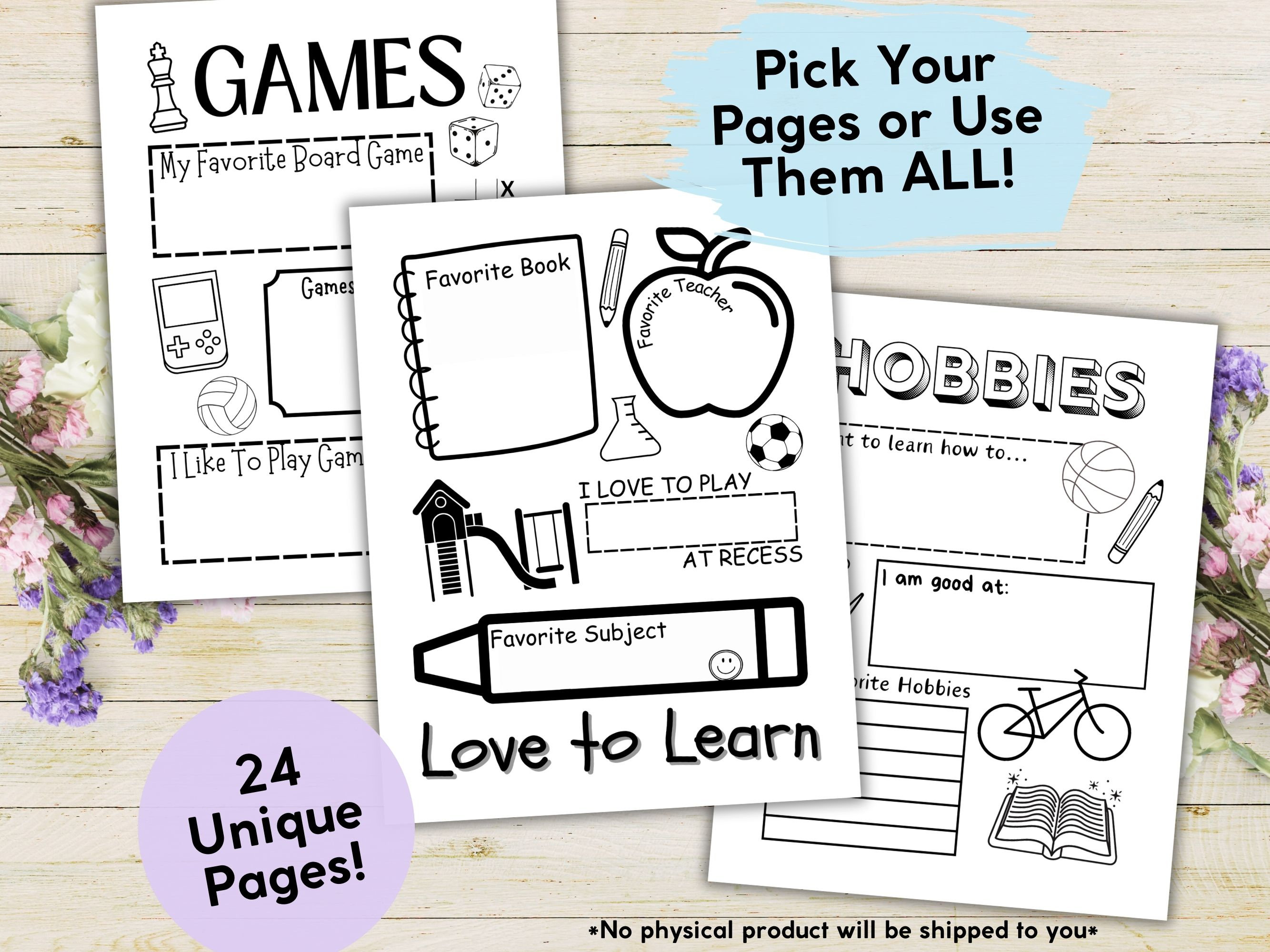All About Me Book Printable Worksheet for Kids, About Me Booklet, This ...