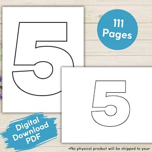 Extra Large Block Numbers for Kids Crafts, Printable Number Practice ...