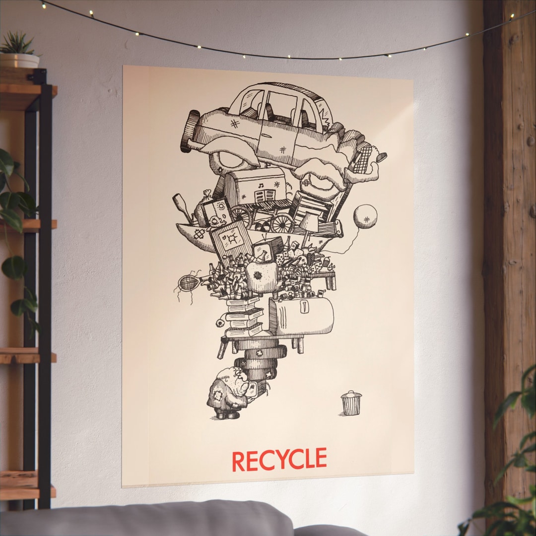 Vintage Recycling Recycle Environmental Science Poster With Retro ...