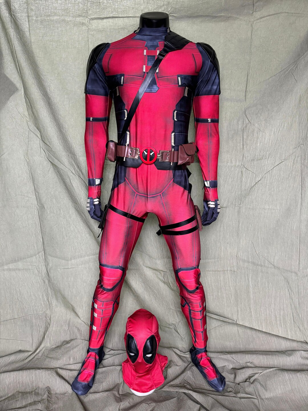 Deadpool 3 Costume Cosplay Suit Wade Wilson Bodysuit Halloween Outfit ...