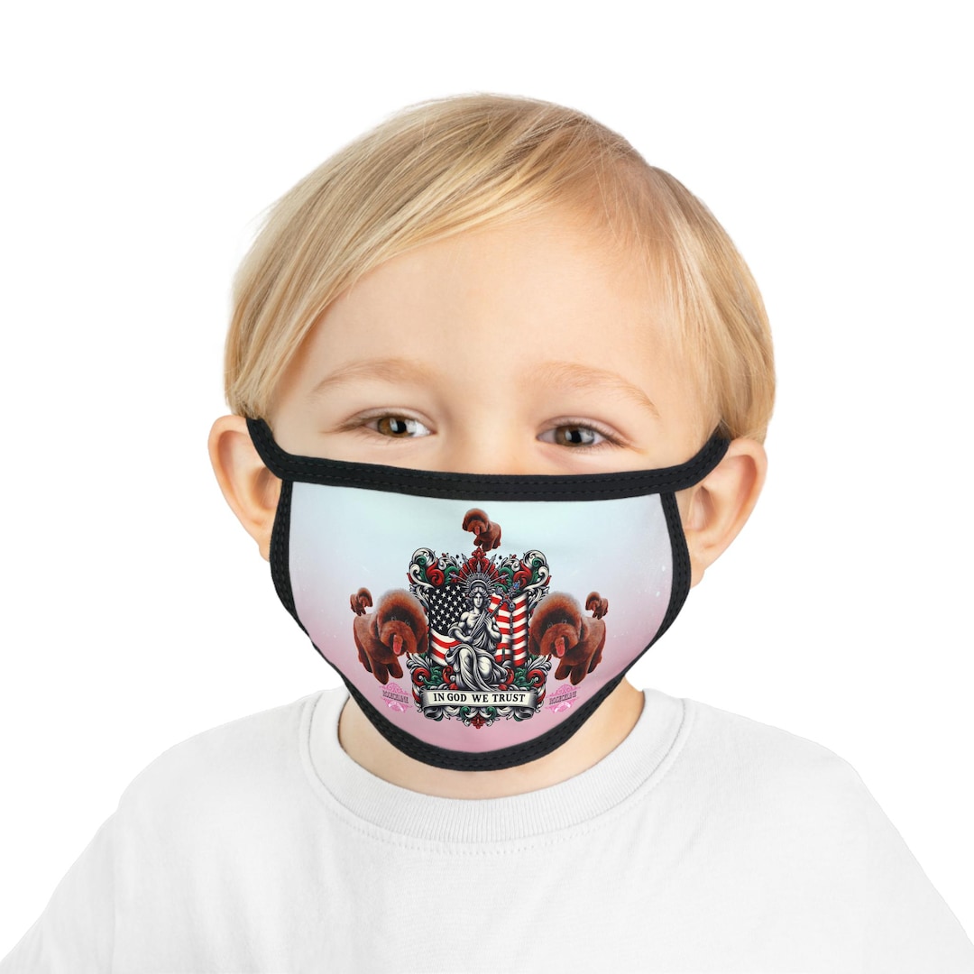 Patriot American USA Kid's Face Mask,christian Kids Face Mask,in God We ...